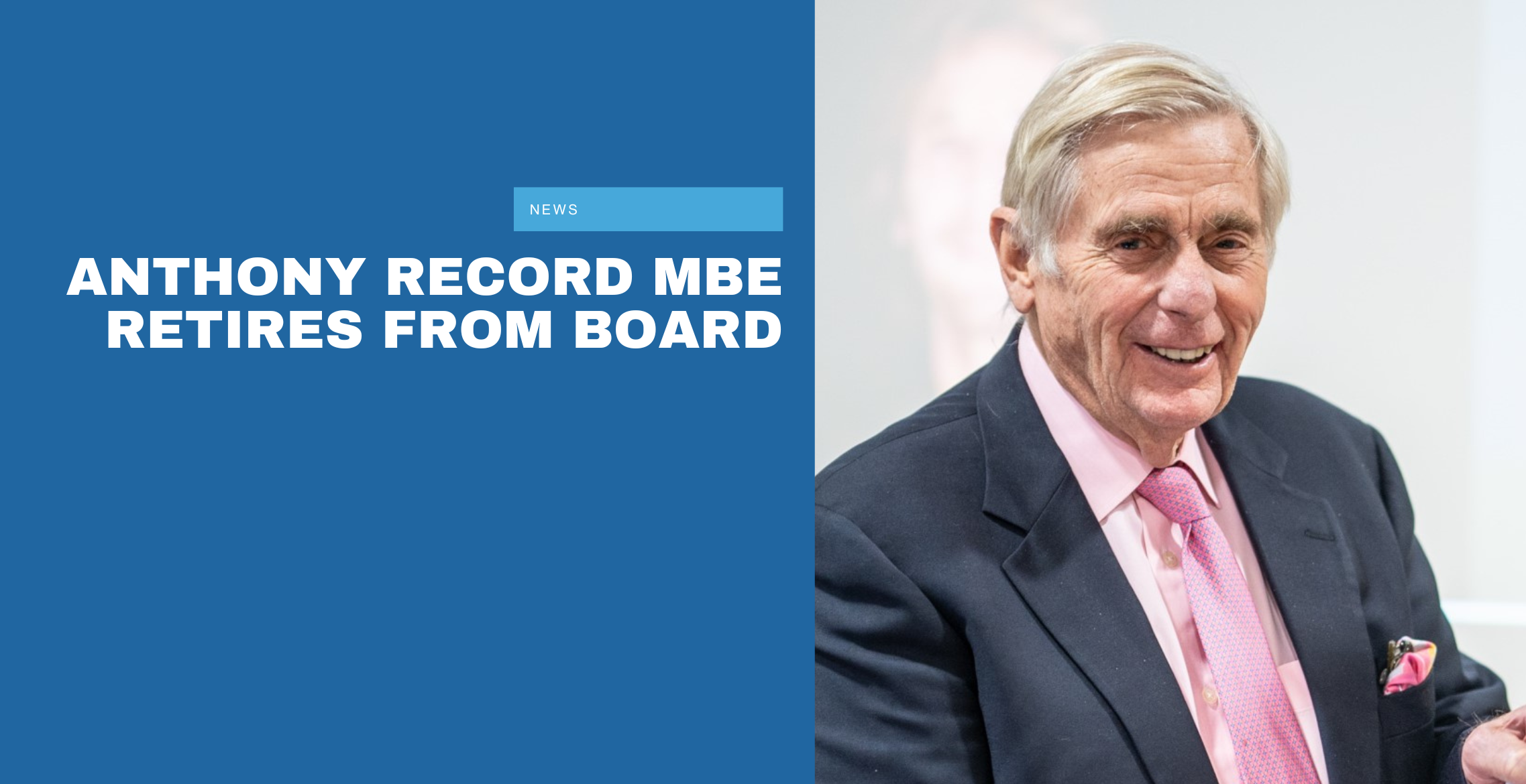 Anthony Record MBE Retires from the Board - Welsh ICE